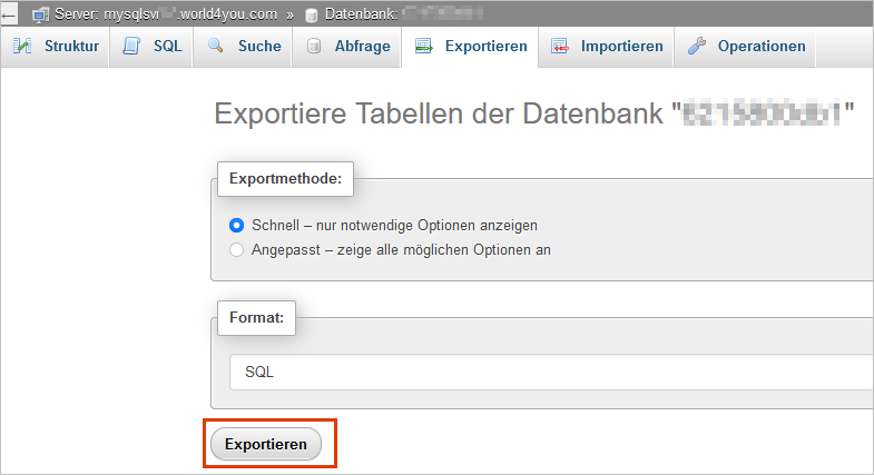Wie kann ich meine mySQL-Datenbank auf eine neuere Version updaten?