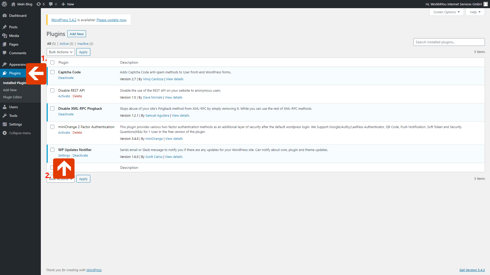 How do I change the email address in WordPress?