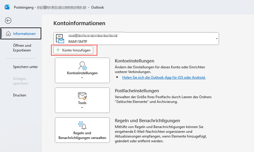 How can I set up Microsoft Hosted Exchange in Outlook?